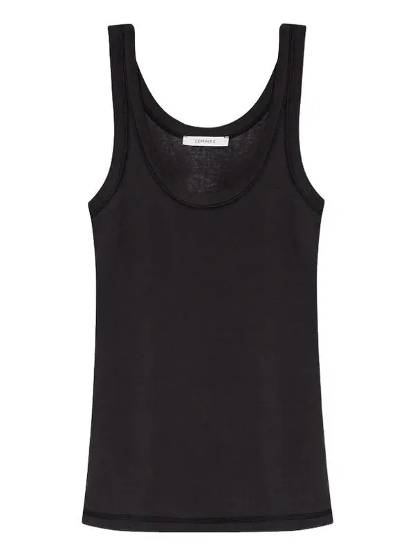 LEMAIRE Ribbed Cotton Jersey Tank Top - Black