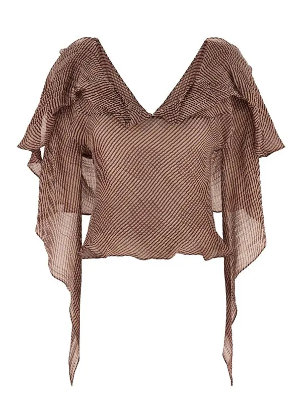 KIKO KOSTADINOV Plexus Striped Linen And Silk Blend Blouse - Multicolor
