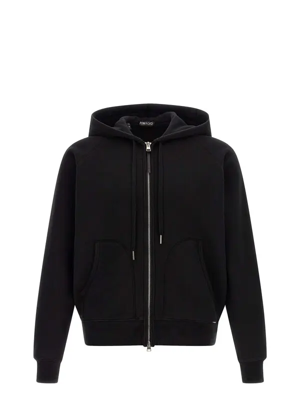 TOM FORD Cotton Zip-up Hoodie - Black