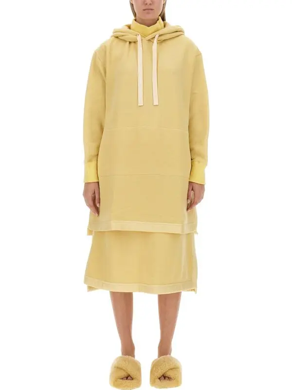 JIL SANDER Virgin Wool Hoodie - Yellow