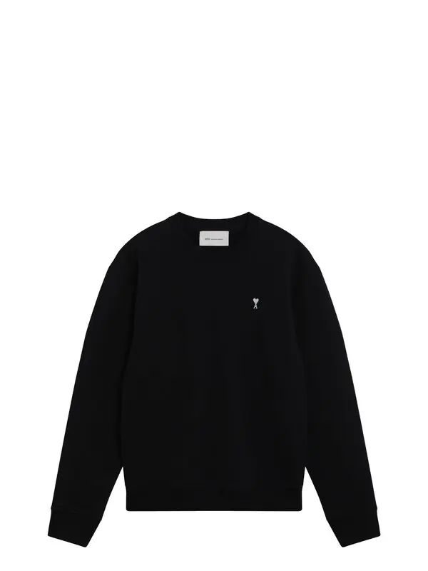 AMI Paris De Coeur Crewneck Sweatshirt - Black