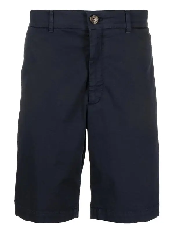 Brunello Cucinelli Cotton Gabardine Bermuda Shorts - Blue