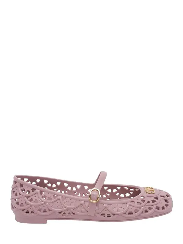Valentino Garavani Scallops Motif Ondette Flats - Pink