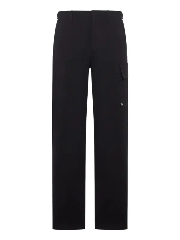 Fendi Gabardine Cargo Trousers With Large Patch Pocket - Black