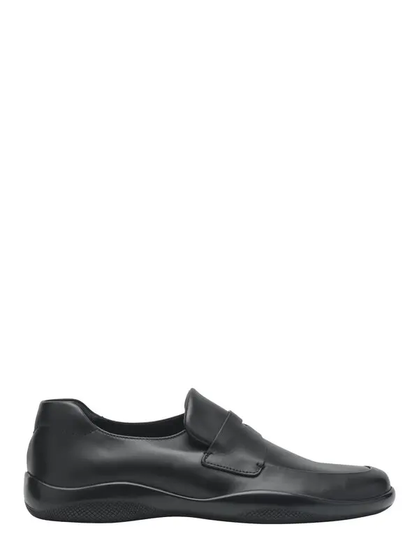 Prada Leather Toblach Loafers - Black