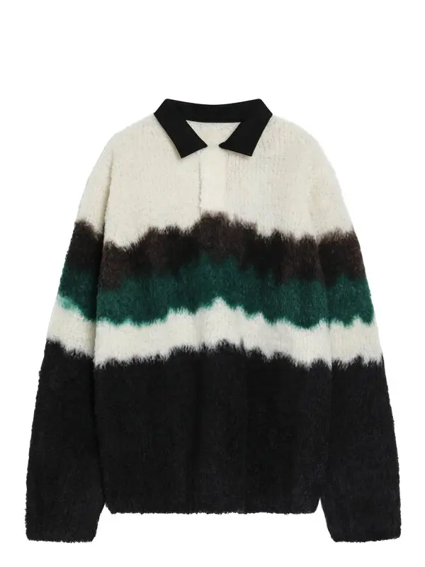 Sacai Multicolour Gradient Striped Polo Sweater - Multicolor