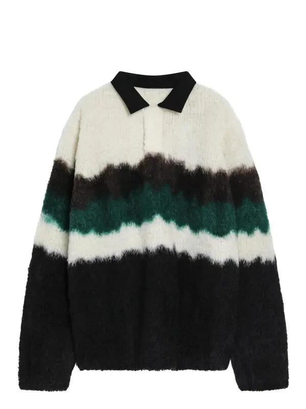 Sacai Multicolour Gradient Striped Polo Sweater - Multicolor