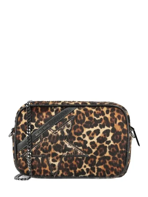 GOLDEN GOOSE Mini Star Bag In Animal-print Pony Skin With Tone-on-tone Star - Brown