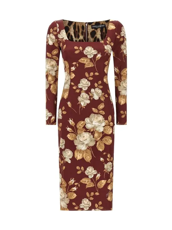 Dolce & Gabbana Rose Print Dress - Multicolor