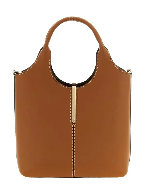 TOD'S Mini Metal Plate Shopping Bag - Brown