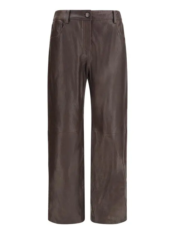Magda Butrym Straight-leg Leather Pants - Brown