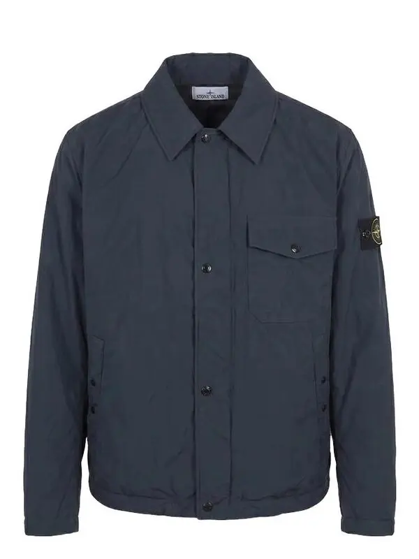 Stone Island Spread Collar Front Button Fastening Jacket - Blue