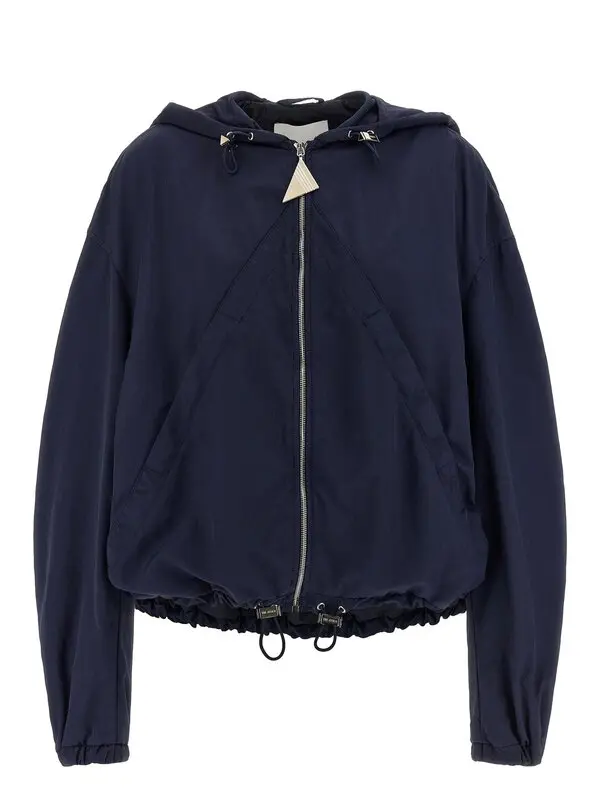 Attico Hooded Bomber Jacket - Blue