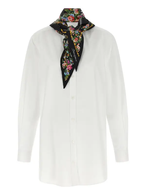 Dolce & Gabbana Shirt With Scarf - White