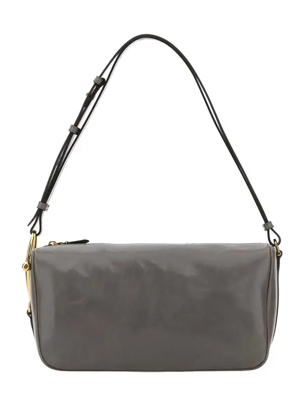Gucci Leather Shoulder Bag - Gray