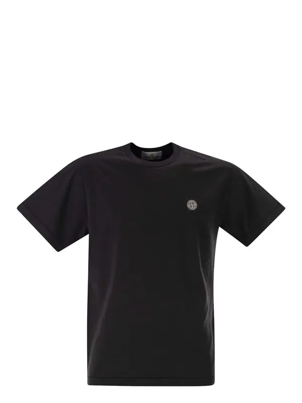 Stone Island Slim Fit T-shirt With Compass Patch - Black