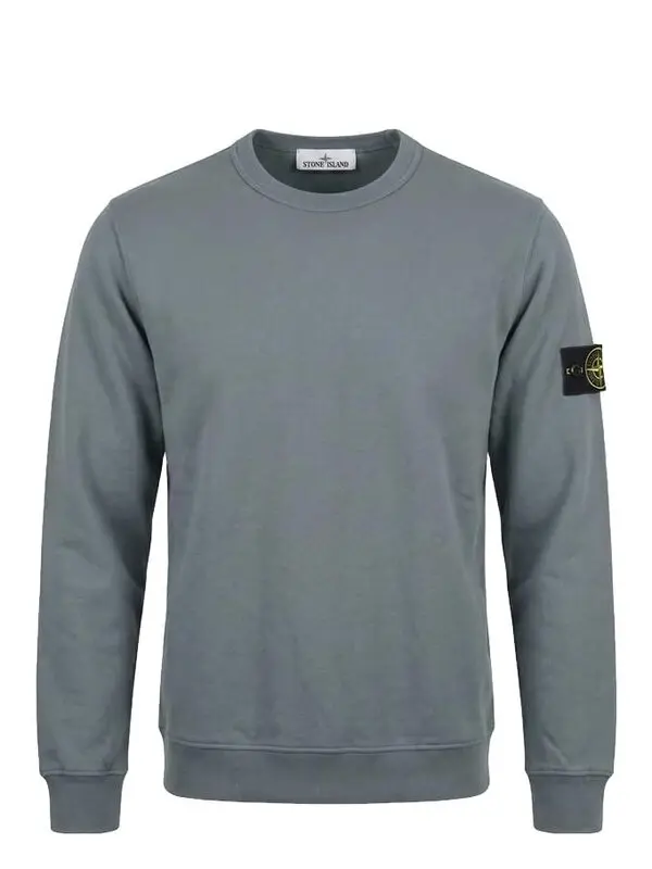 Stone Island Cotton Compass Logo Sweatshirt - Blue