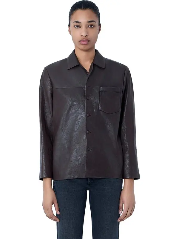 Saint Laurent Leather Jacket - Brown