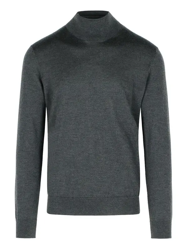 Zegna Cashmere And Silk Turtleneck Sweater - Gray