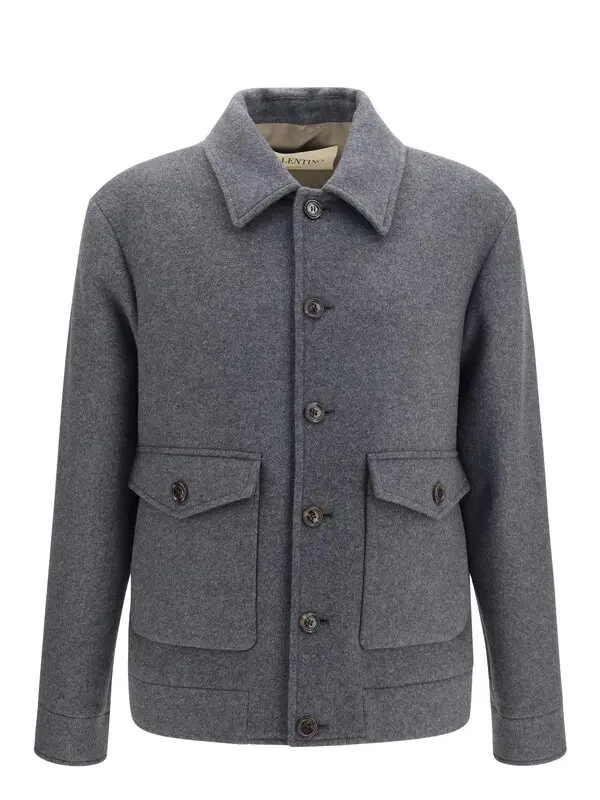 Valentino Garavani Wool And Cashmere Jacket - Gray