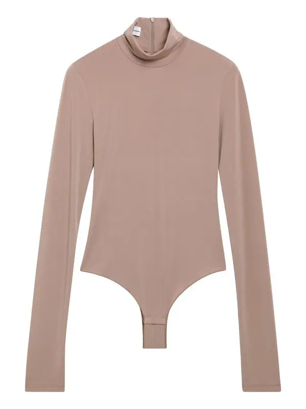 Andamane Stretch Jersey Turtleneck Bodysuit - Pink