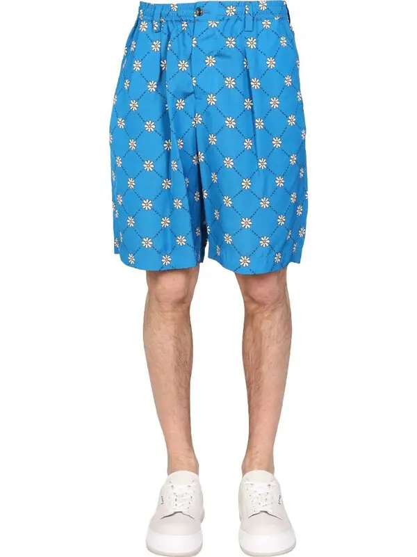 Marni Floral Printed Bermuda Shorts - Blue