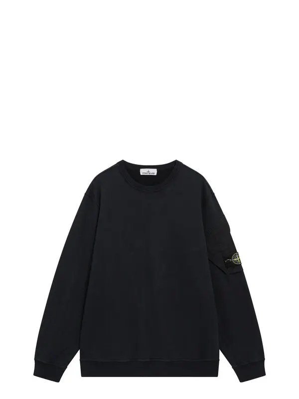 Stone Island Navy Cotton Crewneck Sweatshirt - Blue