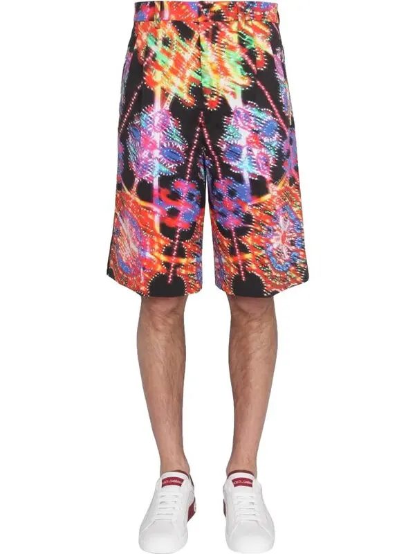 Dolce & Gabbana Bermuda With Luminary Print - Multicolor