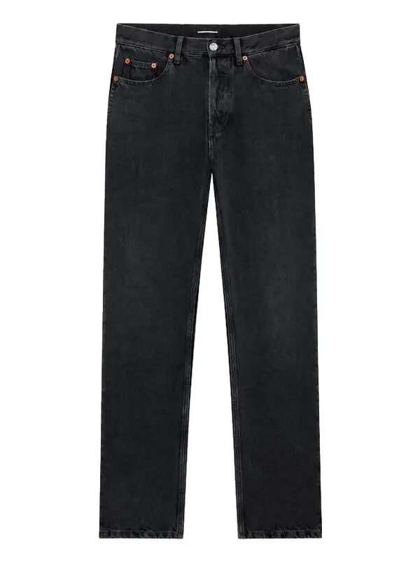 Saint Laurent Wash Denim Skinny Jeans - Black