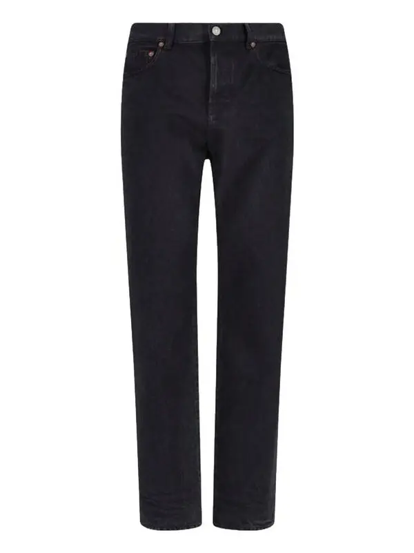 Saint Laurent Wash Denim Skinny Jeans - Black