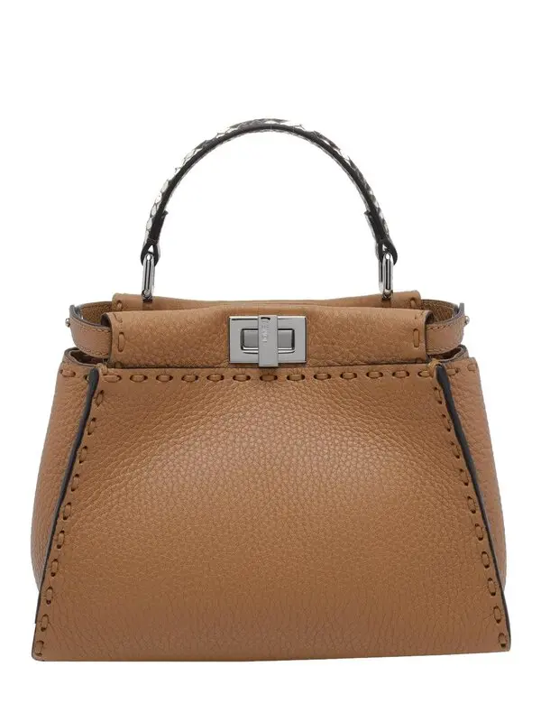 Fendi Mini Peekaboo Handbag - Brown