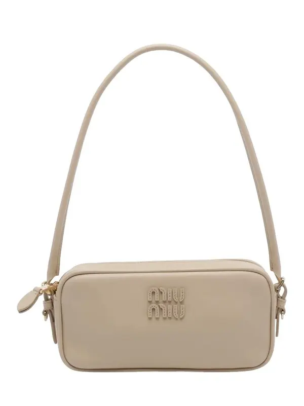 Miu Miu Logo Shoulder Bag - Cream
