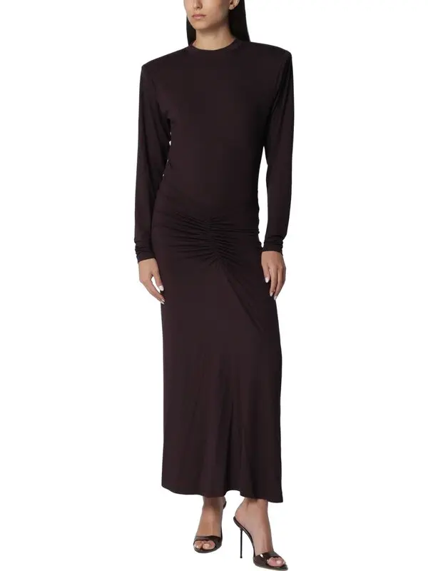 Andamane Stretch Jersey Maxi Dress With Draping - Red