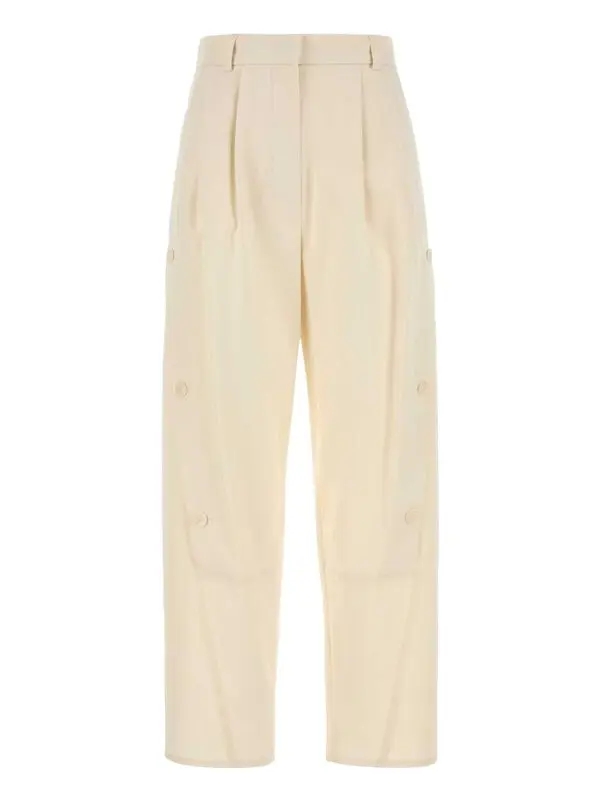 Max Mara Ivory Cotton Duomo Pant - White