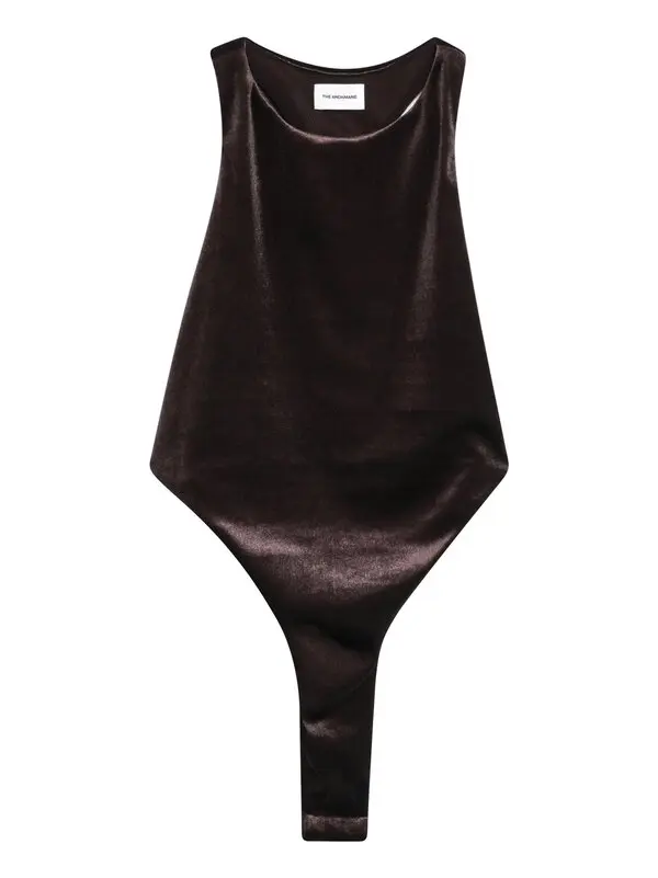 Andamane Velvet-effect Bodysuit - Brown