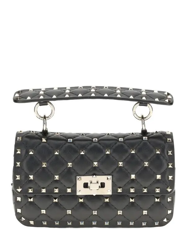 Valentino Garavani Rockstud Spike Mini Top Handle Bag In Nappa - Black