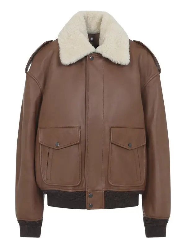 Saint Laurent Aviator Jacket - Brown