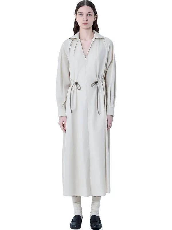 Max Mara Pedaggi Cotton Popeline Midi Dress - Cream