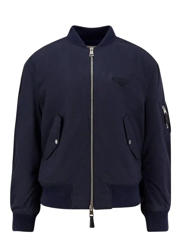 Givenchy Cotton Blend Bomber Jacket - Blue