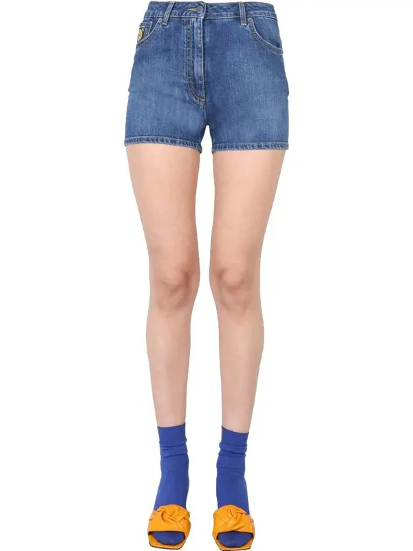 Moschino Teddy Bear Denim Shorts - Blue
