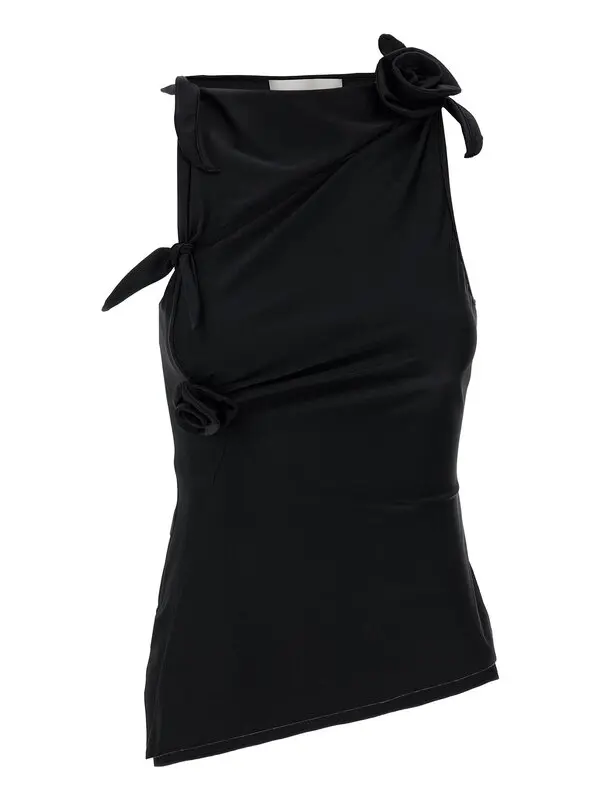 Coperni Asymmetric Flower Top - Black