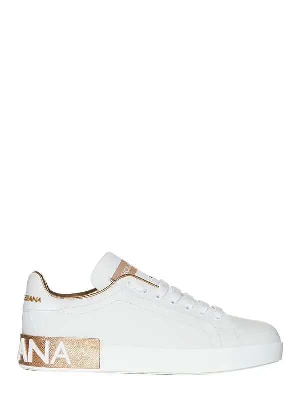 Dolce & Gabbana Portofino Sneaker In Calfskin - Multicolor