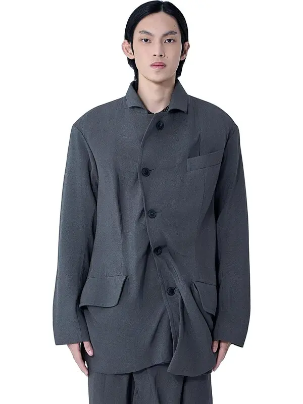 VIVIENNE WESTWOOD Asymmetrical Wool Blazer - Gray