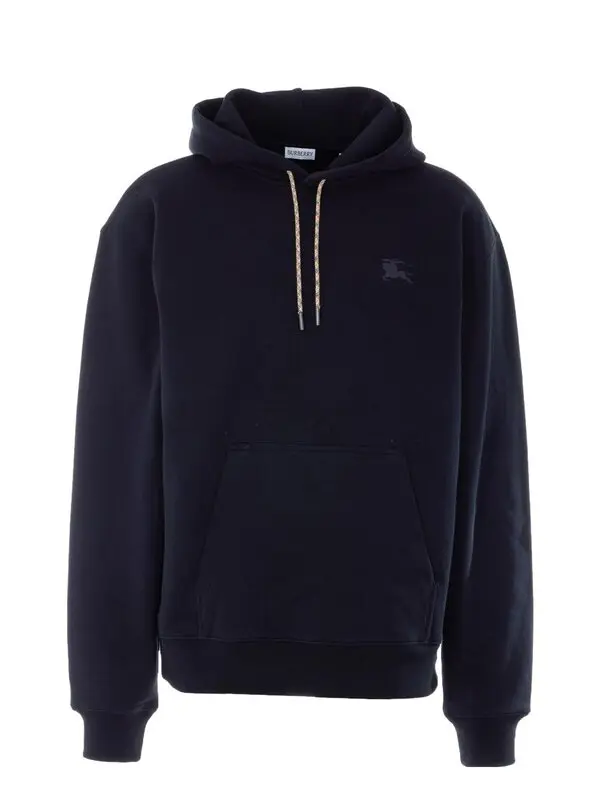 Burberry Reilly Hoodie With Check Patch - Black