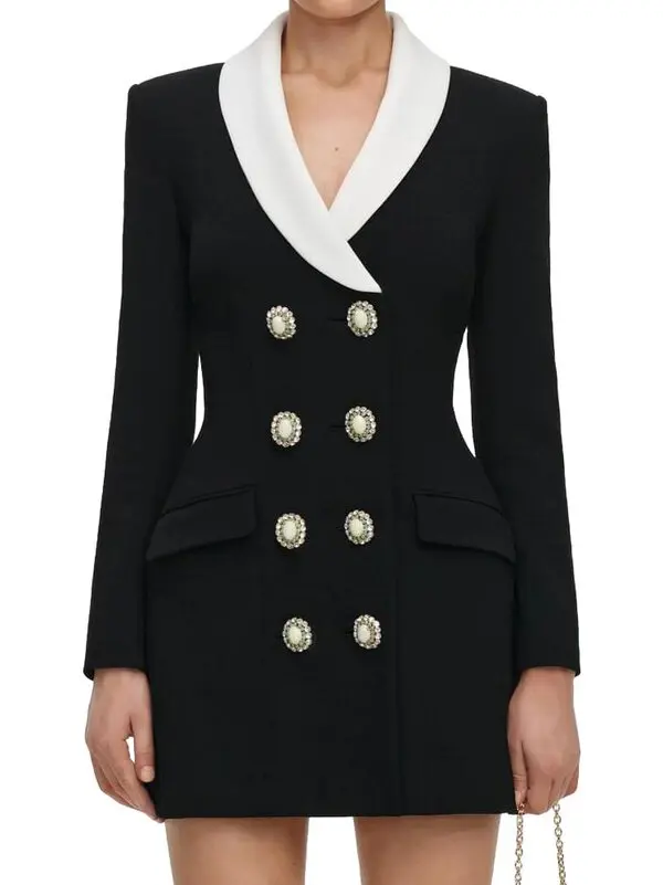 SELF-PORTRAIT Tailored Mini Dress - Black