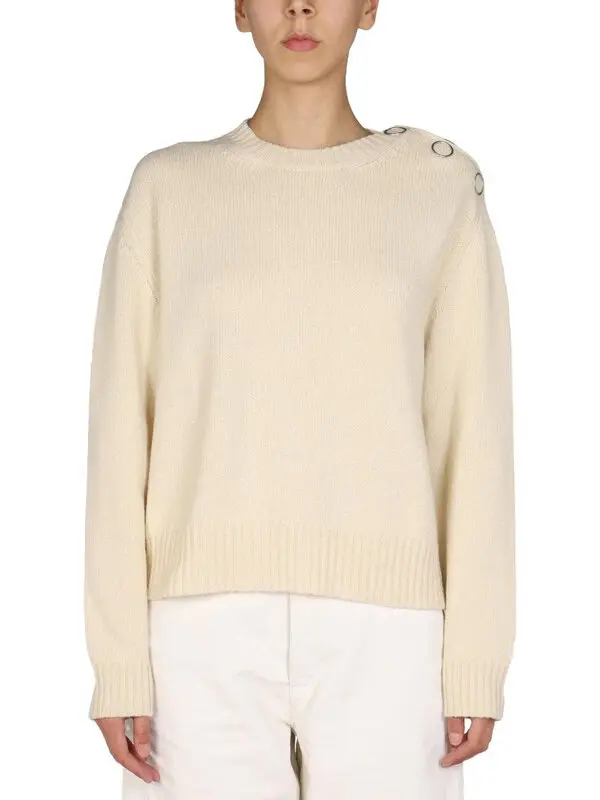 JIL SANDER Side Snap Button Shirt - Cream