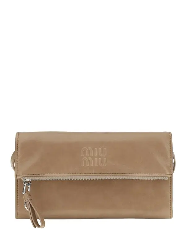Miu Miu Leather Pouch - Cream