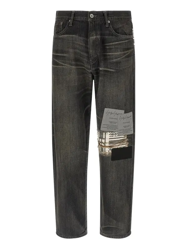 Yohji Yamamoto Savege Denim Jeans × Nh - Black