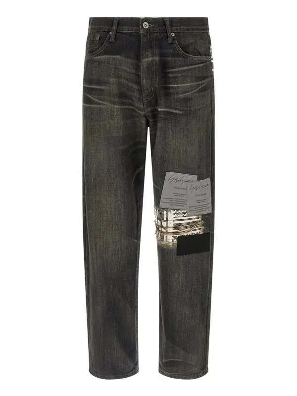 Yohji Yamamoto Savege Denim Jeans × Nh - Black