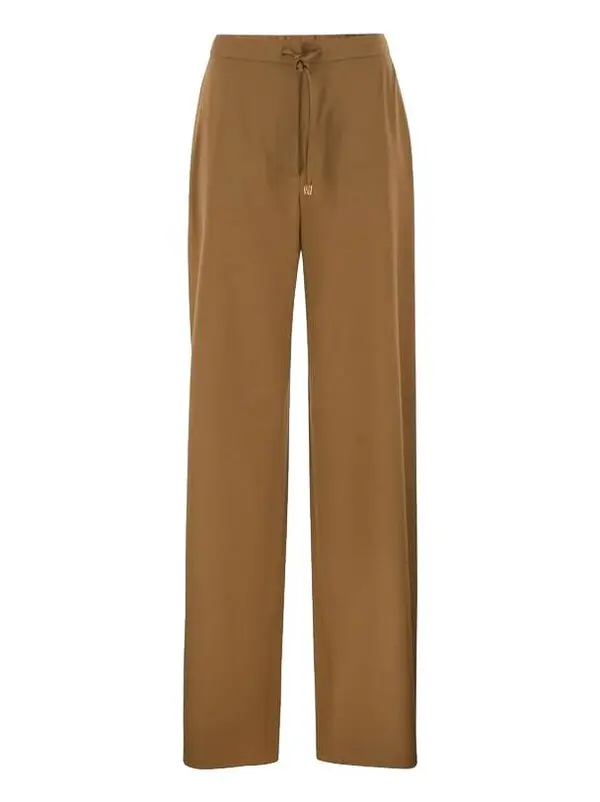 Max Mara Virgin Wool Palazzo Pants - Brown